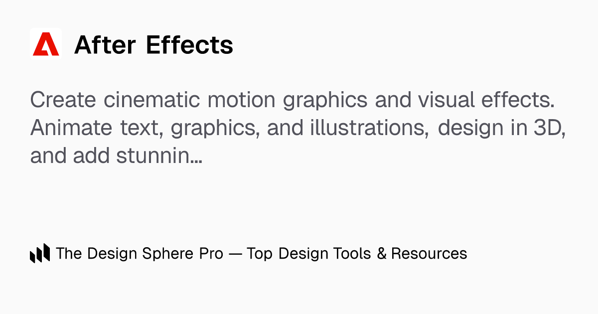 After Effects: Your next move in motion design. – The Design Sphere Pro