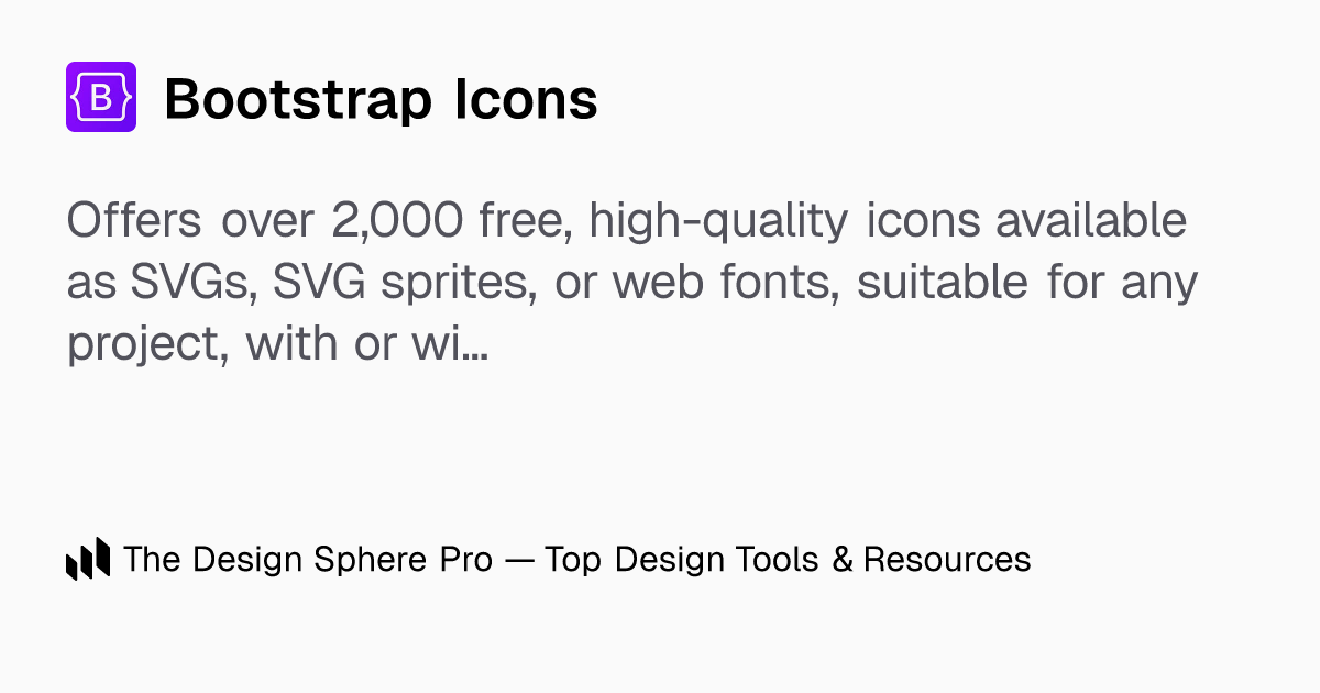 Bootstrap Icons: Free, high quality, open source icon library – The Design Sphere Pro