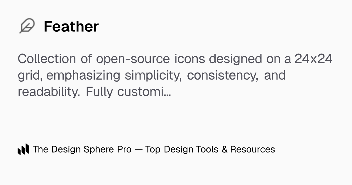 Feather: Simply beautiful open source icons – The Design Sphere Pro