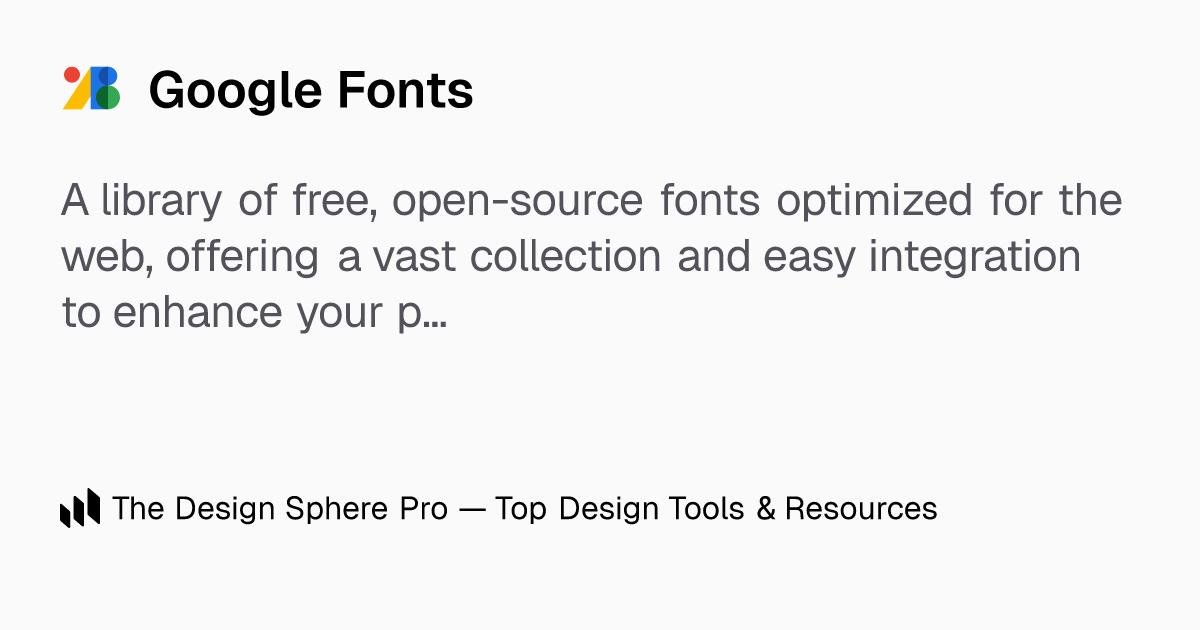 Google Fonts: Making the web more beautiful, fast, and open through great typography. – The ...