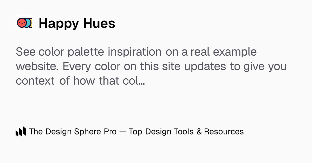 Happy Hues: Curated colors in context. – The Design Sphere Pro