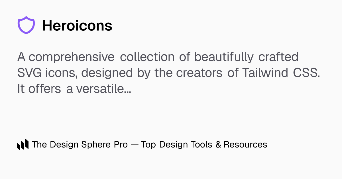 Heroicons: Beautiful hand-crafted SVG icons – The Design Sphere Pro