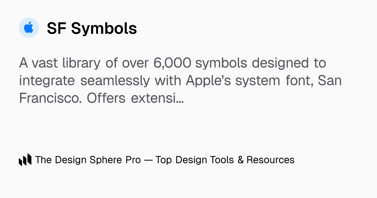 SF Symbols: Over 6,000 Symbols for Apple Platforms – The Design Sphere Pro