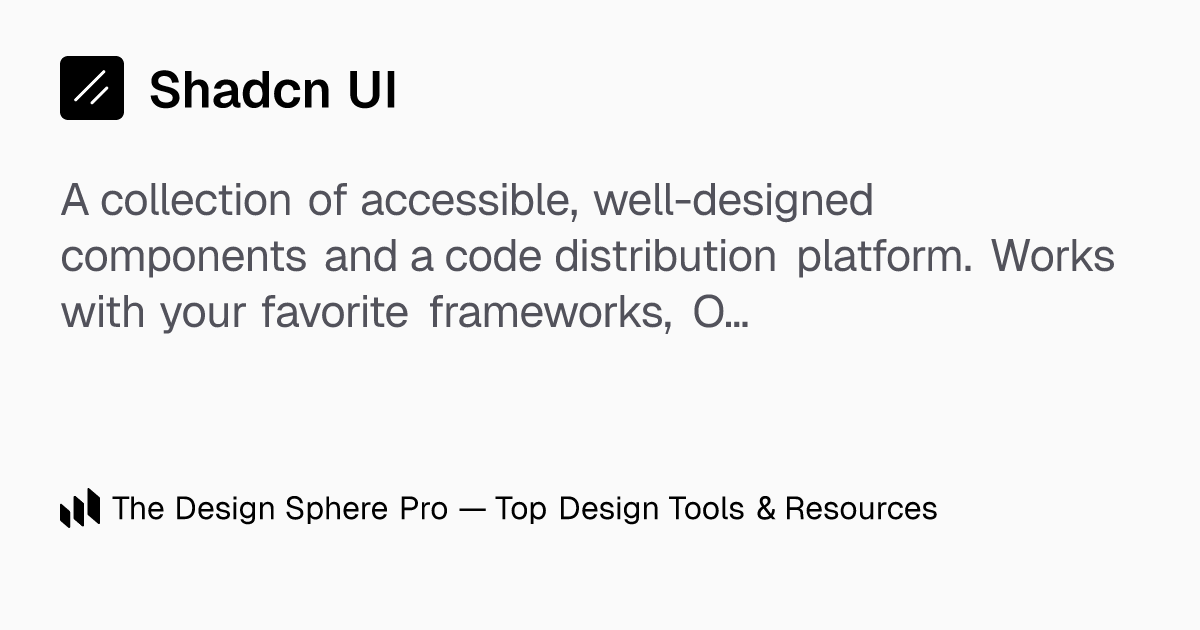 Shadcn UI: Build your component library – The Design Sphere Pro