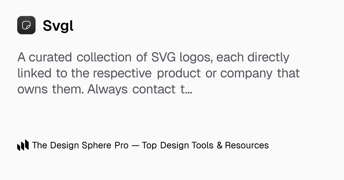 Svgl: A beautiful library with SVG logos – The Design Sphere Pro
