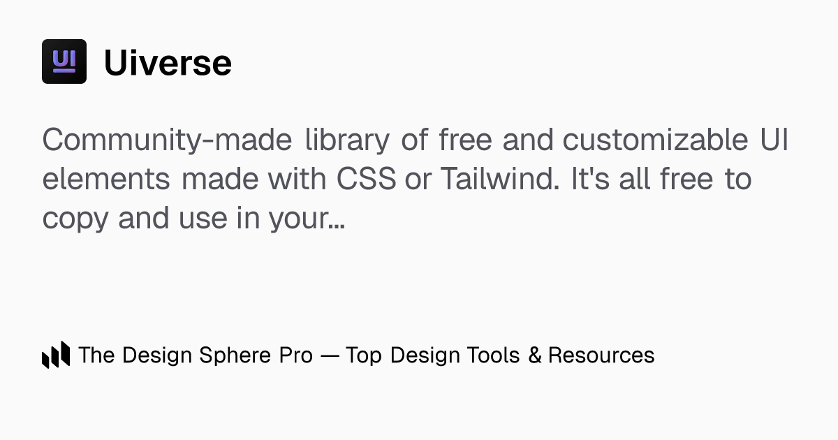 Uiverse: The Largest Library of Open-Source UI elements – The Design Sphere Pro