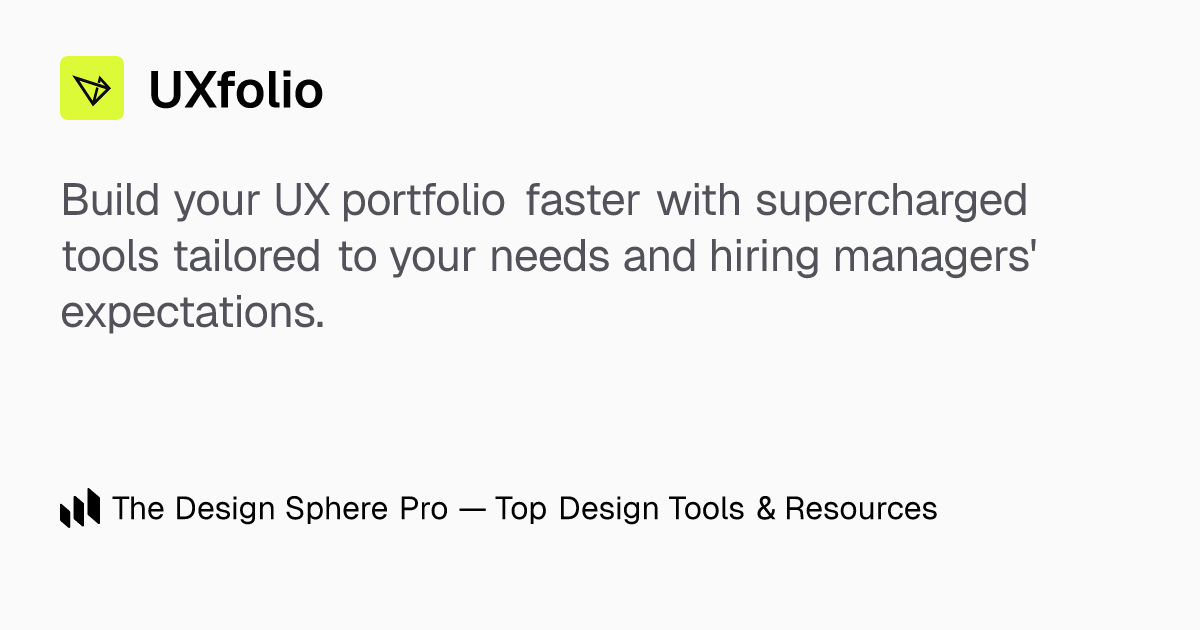 UXfolio: Fast & easy UX portfolio building – The Design Sphere Pro